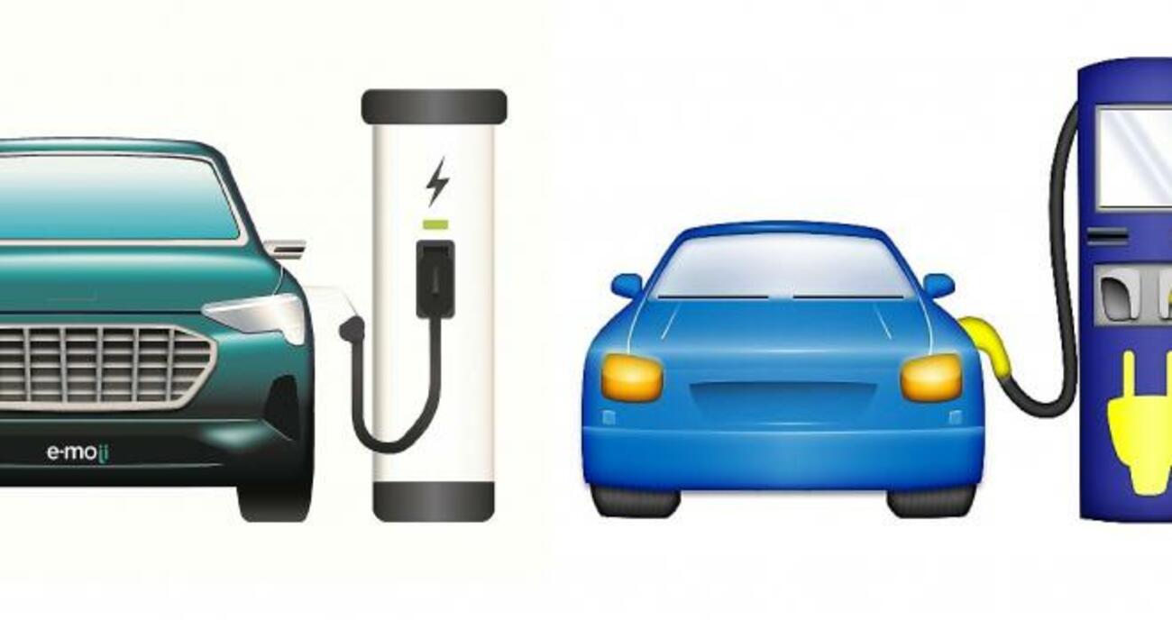 Pugna por el nuevo emoji del coche eléctrico